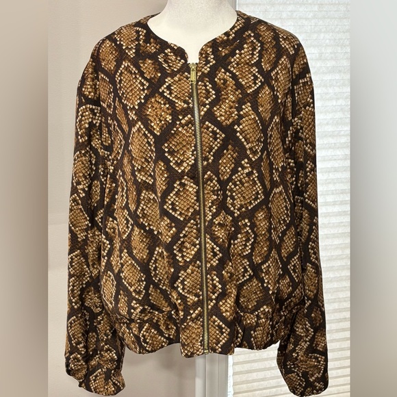 MICHAEL Michael Kors | Jackets & Coats | Michael Kors Snake Print Brown ...